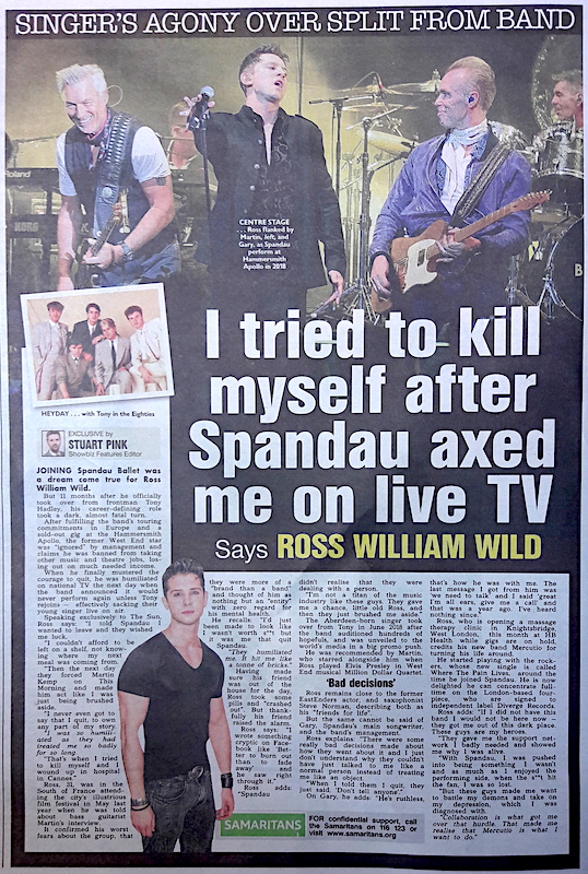 2020 Singer Ross reveals how Spandau drove him to try ending it all ...